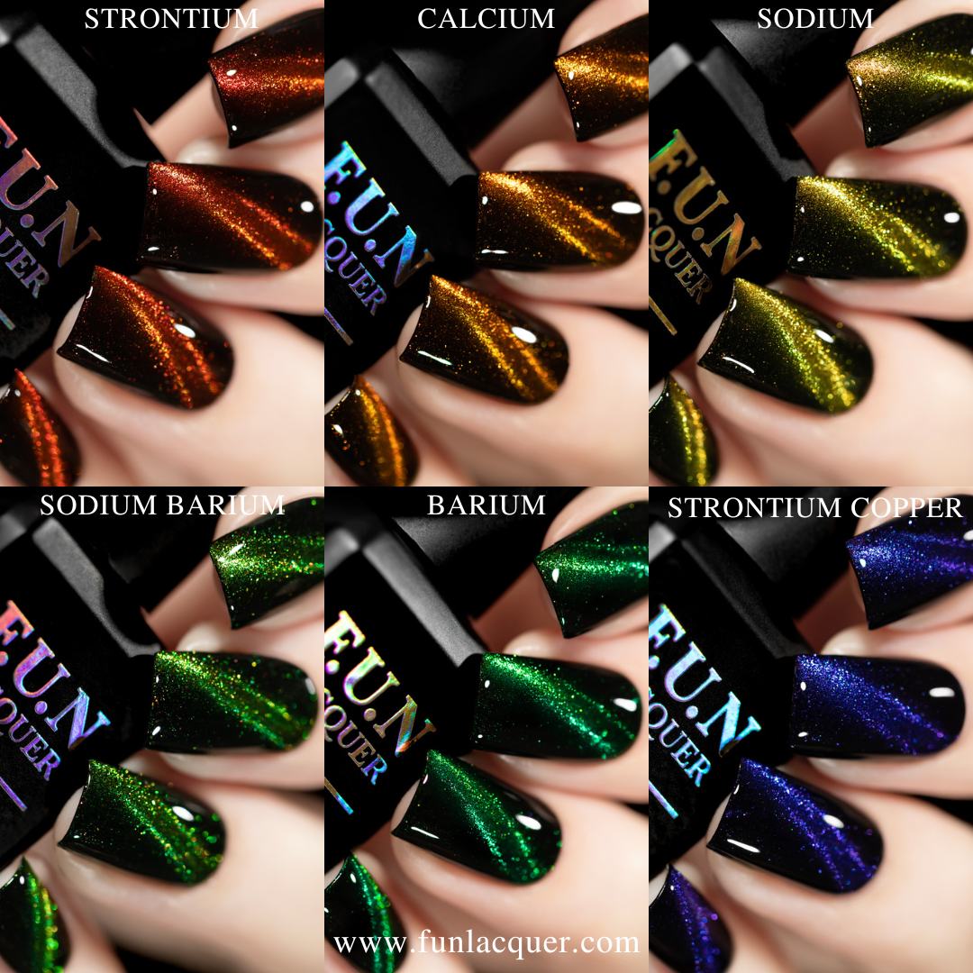 Chemistry of Fireworks Collection - Six Chrome Magnetic Gel Polishes ...