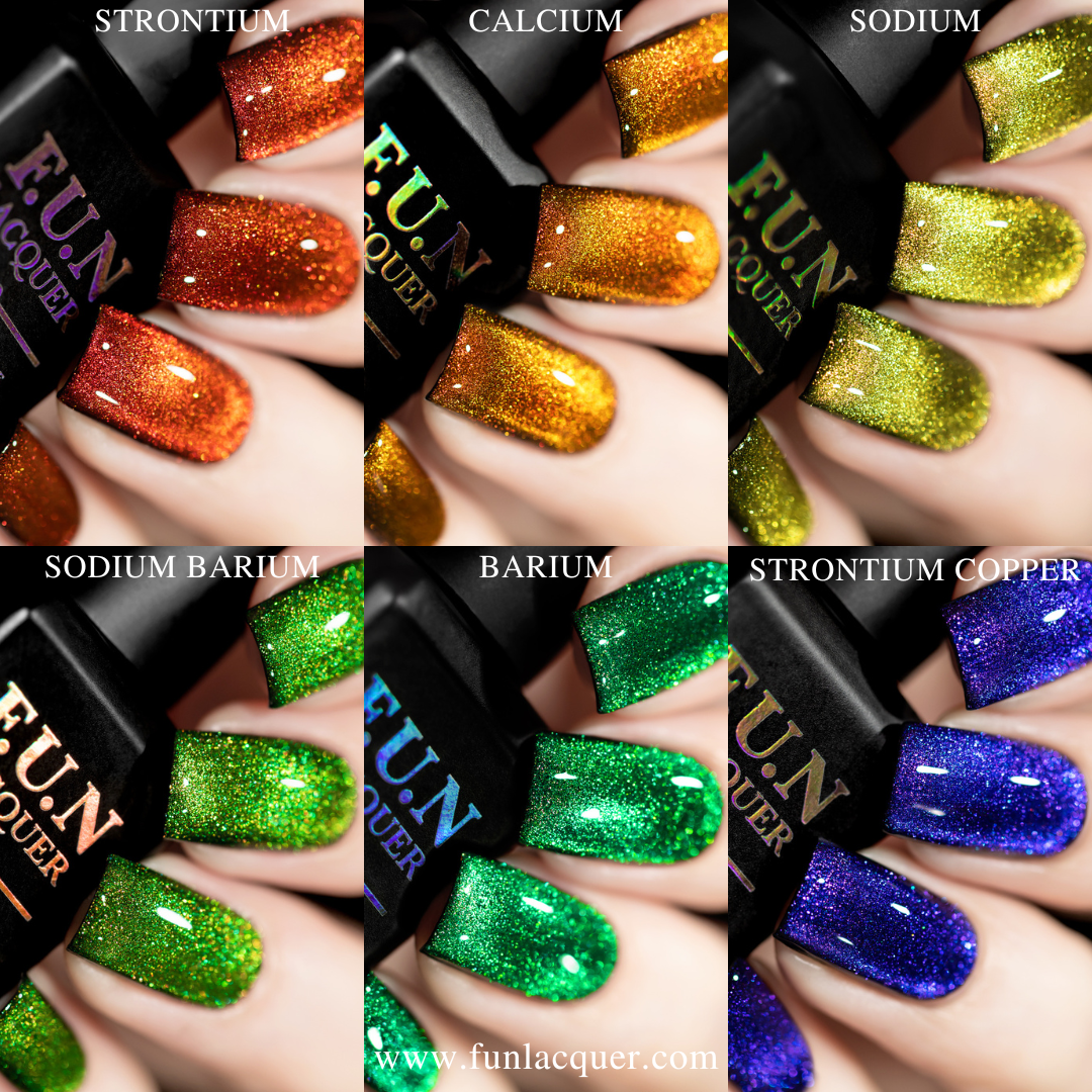 Chemistry of Fireworks Collection - Six Chrome Magnetic Gel Polishes ...