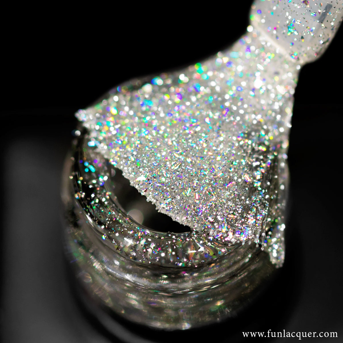 Flash Diamond Flake Gel Scattered Holographic Top Coat – F.U.N LACQUER
