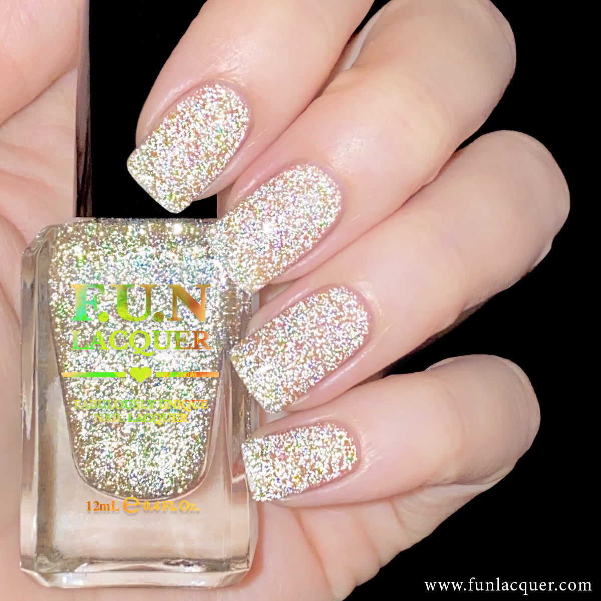 Flash Gold Diamond Dust Holographic Top Coat – F.U.N LACQUER